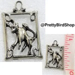 Hand Crafted | Jewelry | Taurus Pendant Pewter Charm Laser Cut New ...